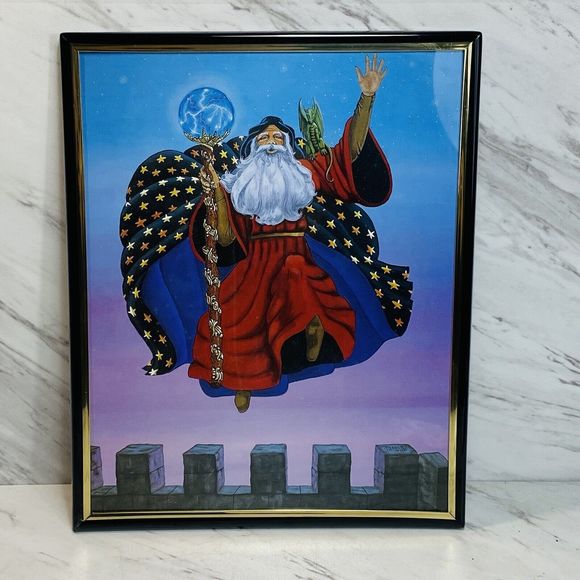 Art | Vintage Wizard Crystal Ball Jumping Castle Wall Fantasy In A ...